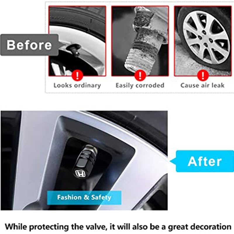 Moptrek ve Caps for Honda Accord Civic Fit CRV Pilot EX CR-V EX-L Touring Pilot,Car Tire Dus Garden Sculpture Outdoor Decoration