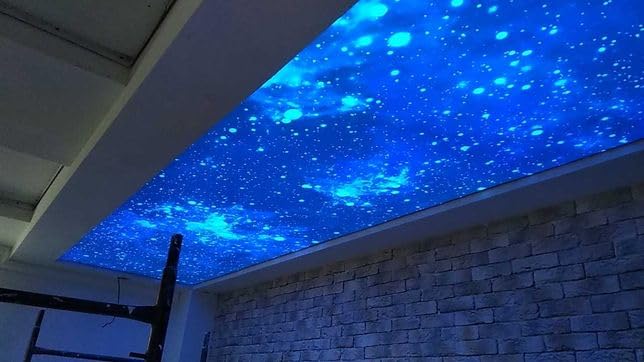 VIOLK Star Ceiling 3D Wallpaper, Blue Starry Sky Peel and Stick Wallpapers for Living Room Wall Decor Large Wall murals Bedroom Mural couches Art Decor Paintings,98.5" Wx68.9 H/250x175cm