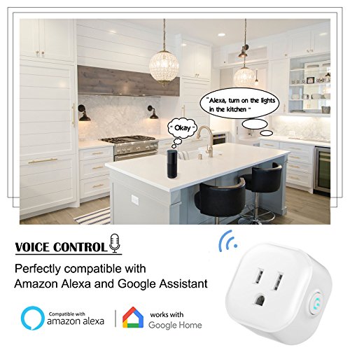 Smart Plug, Woostar Smart Outlet Compatible with Alexa, Google Home for Voice Control, IFTTT Enabled, Alexa Smart Plug Mini with Remote Control, Schedule and Timing Function, No Hub Required, 4 Pack