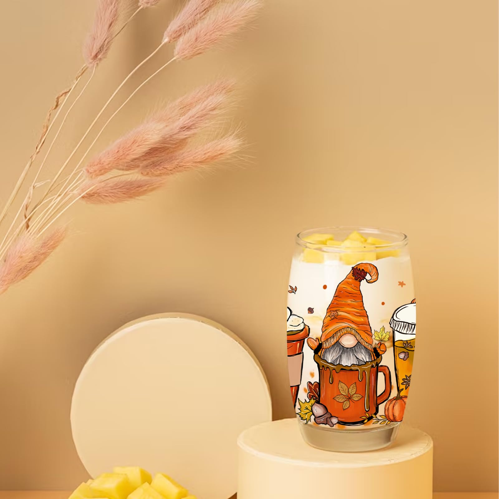 10 Sheet UV DTF Cup Wrap, Fall Theme Harvest Pumpkin Maple Leaf Rub on Transfers for Glass Crafting Glass Cups Wrap Transfer Stickers Decals Waterproof Rub on Transfers for Crafting