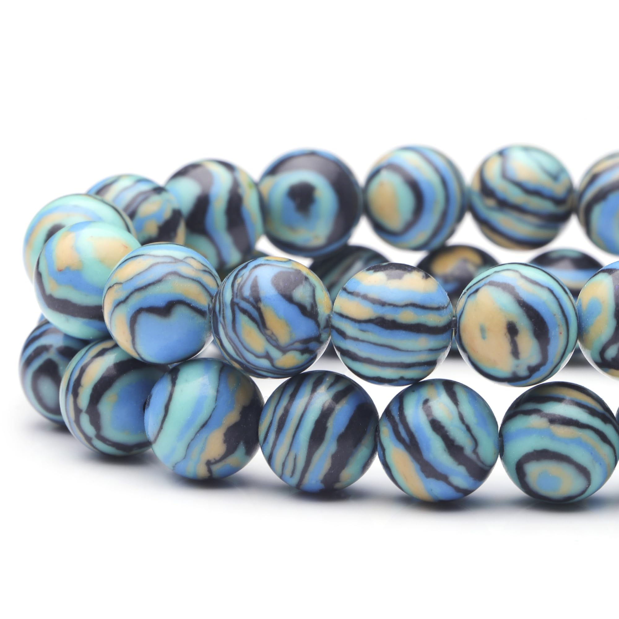 Youngbling Natural Gemstone Beads for Jewelry Making,8mm Blue Malachite Polished Round Smooth Stone Beads,Genuine Real Stone Red Beads for Bracelet Necklace 15 Inch(Blue Malachite,8mm)