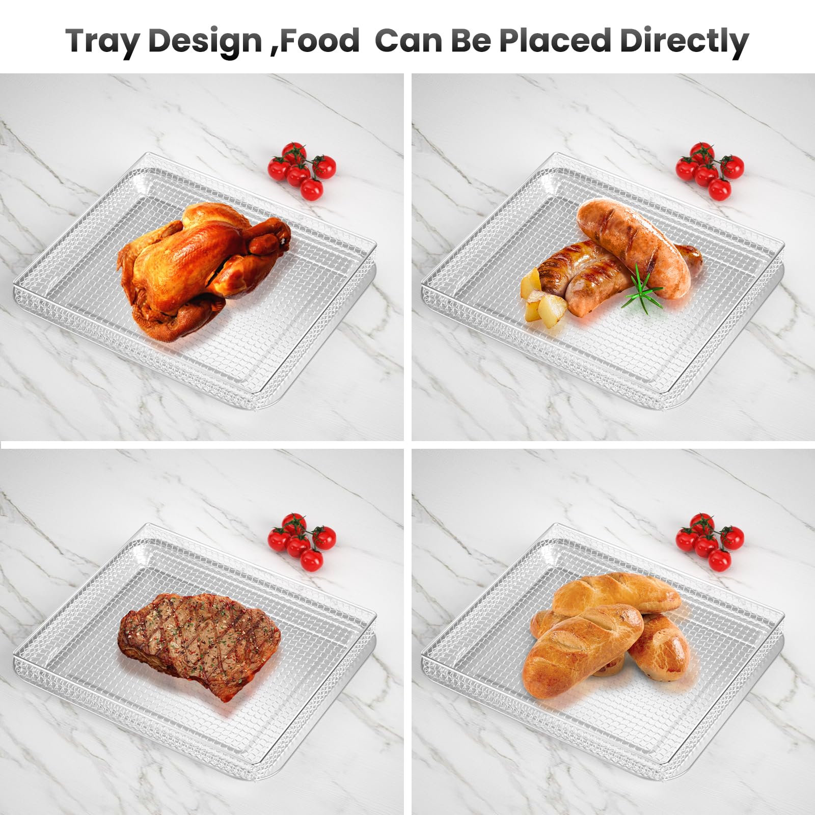 Stainless Steel Air Fryer Basket and Tray,Compatible with Cuisinart Airfryer TOA-060 and TOA-065