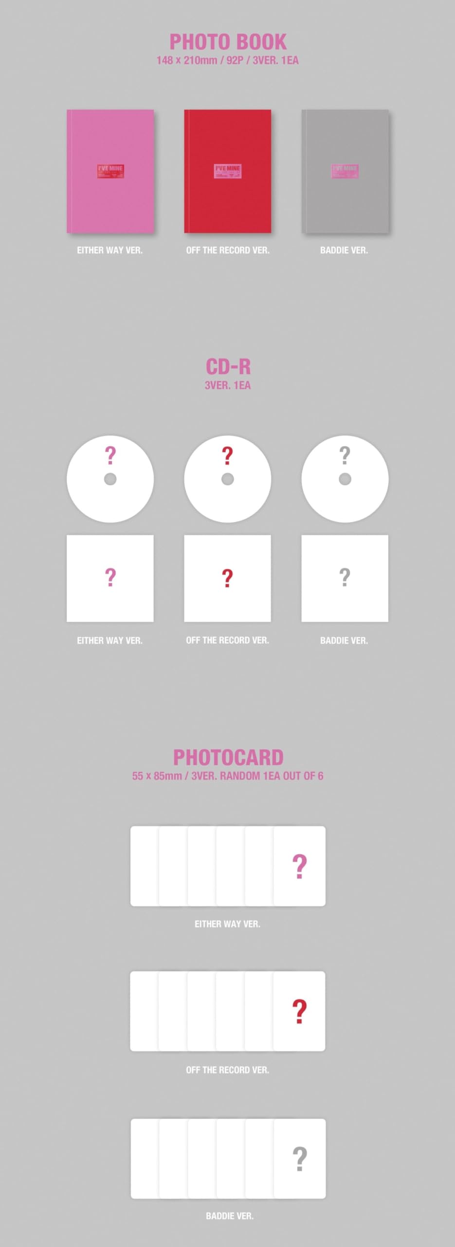 IVE Album - I'VE MINE I'VE MINE The 1st EP Full Album Set (4 ver. set)+Pre Order Benefits+BolsVos Exclusive K-POP Inspired Digital Planner, Sticker Pack for Social Media