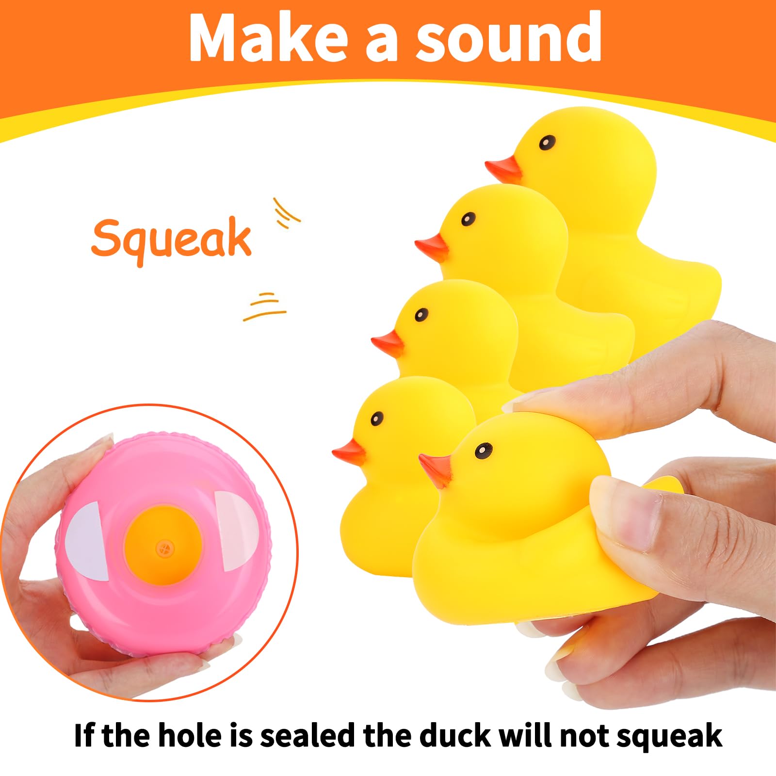 Duck Dashboard Decorations - Rubber Duck for Dashboard of Car, Yellow Duck Car Dashboard Decorations, Squeak Ducks Car Ornaments Car Décor Accessories with Hat Swim Ring Necklace Sunglasses