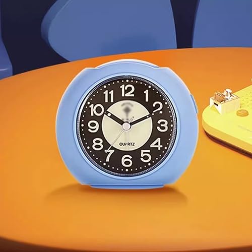 GRFIT Alarm Clocks Loud Alarm Clock with Backlight, Battery Operated, Silent Non Ticking, for Heavy Sleepers, Bedrooms, Bedside Table Bedside Clock (Color : Brass)