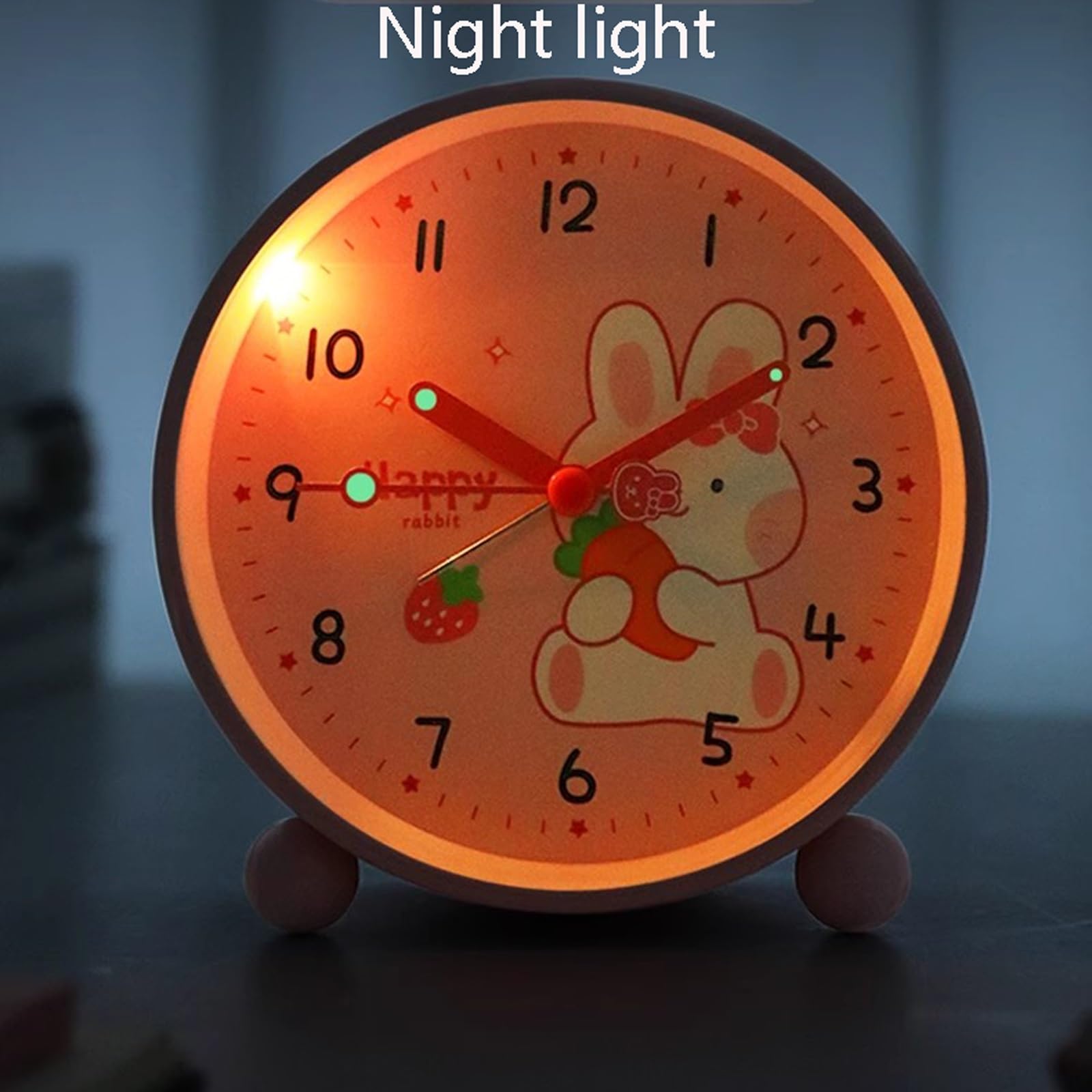 GRFIT Alarm Clocks Loud Alarm Clock, 4 Inch Silent Non-Ticking with Night Light, Kids Alarm Clocks for Bedrooms Bedsid Bedside Clock (Color : Brass)