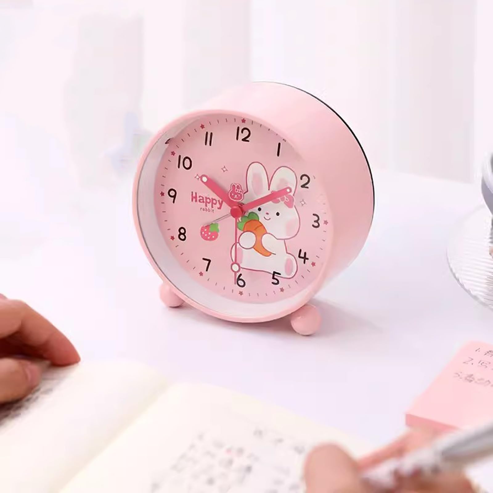 GRFIT Alarm Clocks Loud Alarm Clock, 4 Inch Silent Non-Ticking with Night Light, Kids Alarm Clocks for Bedrooms Bedsid Bedside Clock (Color : Brass)
