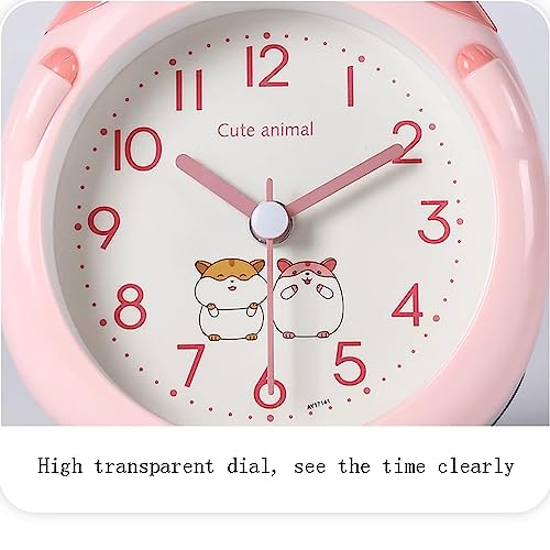 GRFIT Alarm Clocks 4" Alarm Clock, Twin Bell Silent Non-Ticking Battery Operated Extra Loud with Night Light, for Bedside Table Desk Bedside Clock (Color : White)