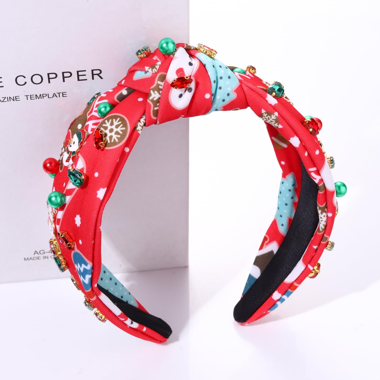 MOLOCH Christmas Headband for Women - Tree Bow Snowflake Knotted Jeweled Crystal Xmas Decorations Gifts