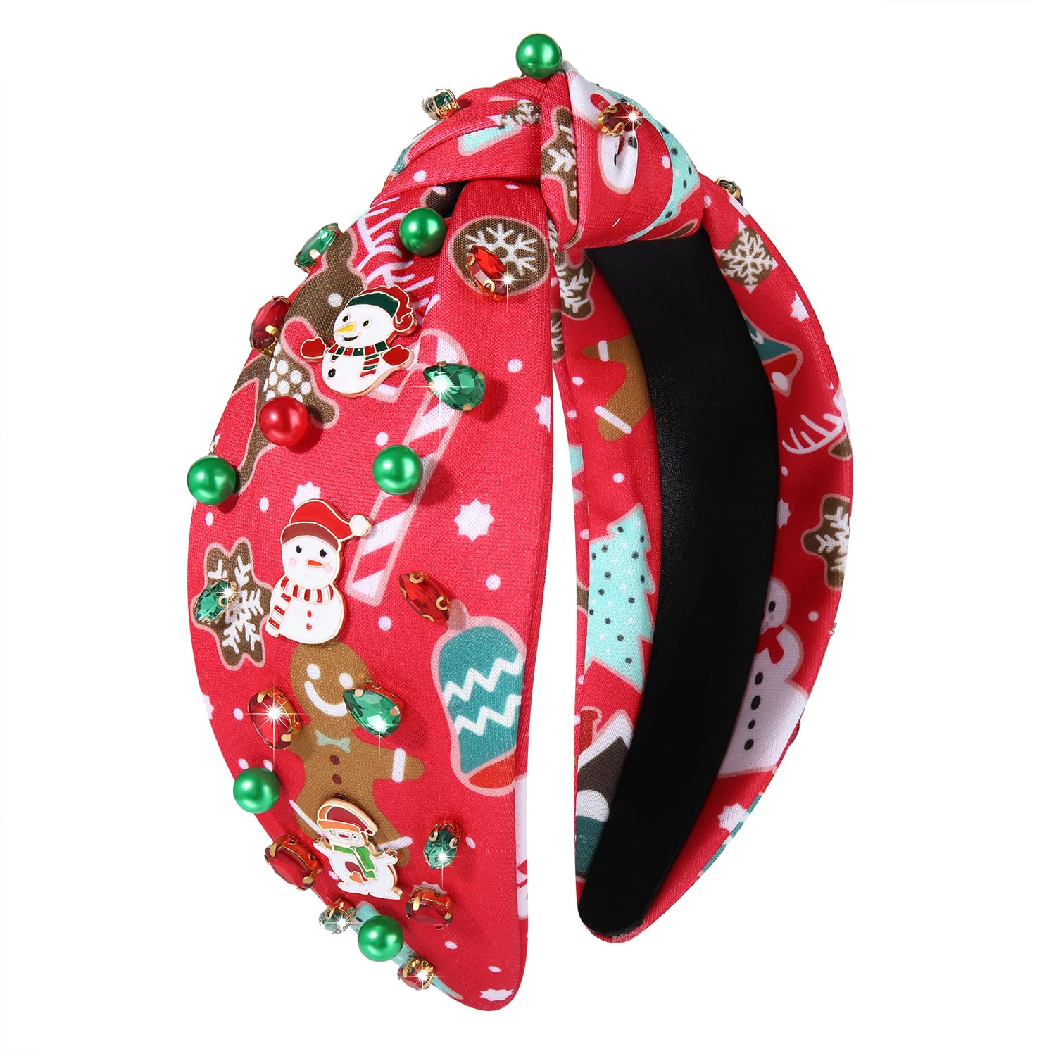 MOLOCH Christmas Headband for Women - Tree Bow Snowflake Knotted Jeweled Crystal Xmas Decorations Gifts