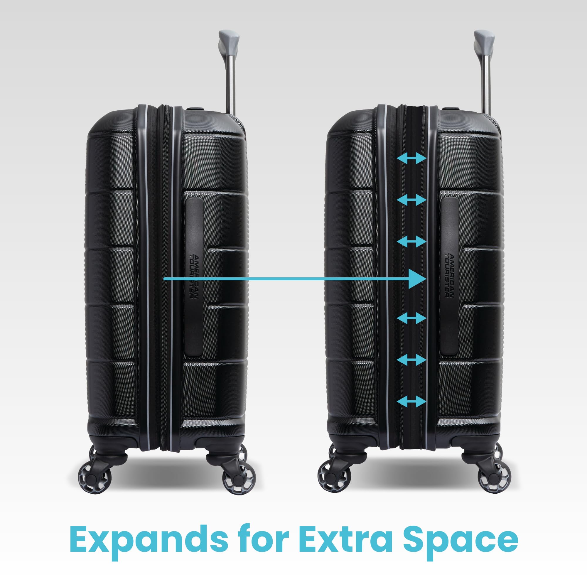 American Tourister Stratum 2.0 Expandable Hardside Luggage with Spinner Wheels, Carry-On, Jade Green