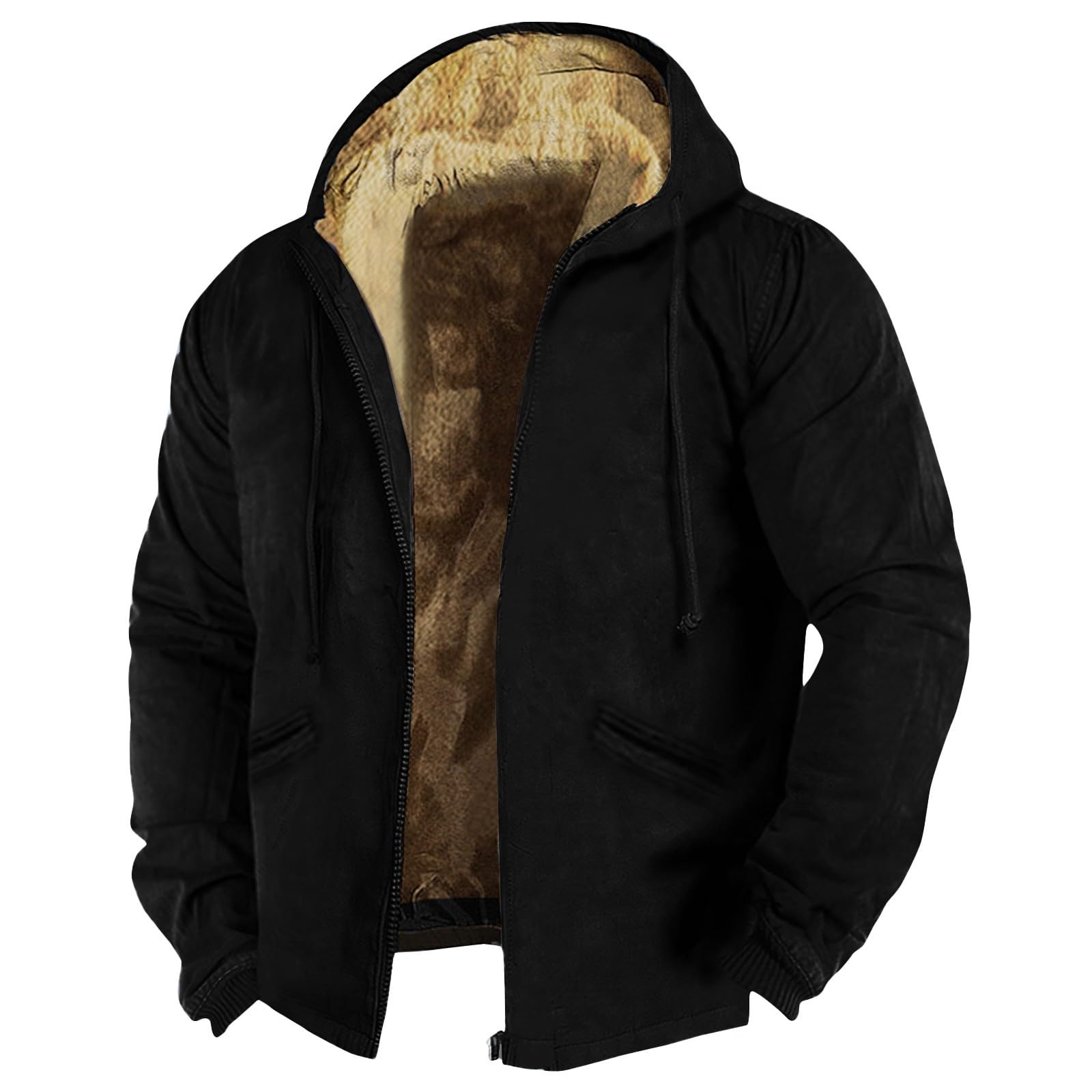 Ymosrh Men's Hoodies, Fleece Lined For Men Pullover Hooded Sweatshirt With Zipper Mens Fashion Hoodies Designs Sudadera Para Hombre Con Capucha De Marca And Tall Sweaters Workout (4XL, Black)
