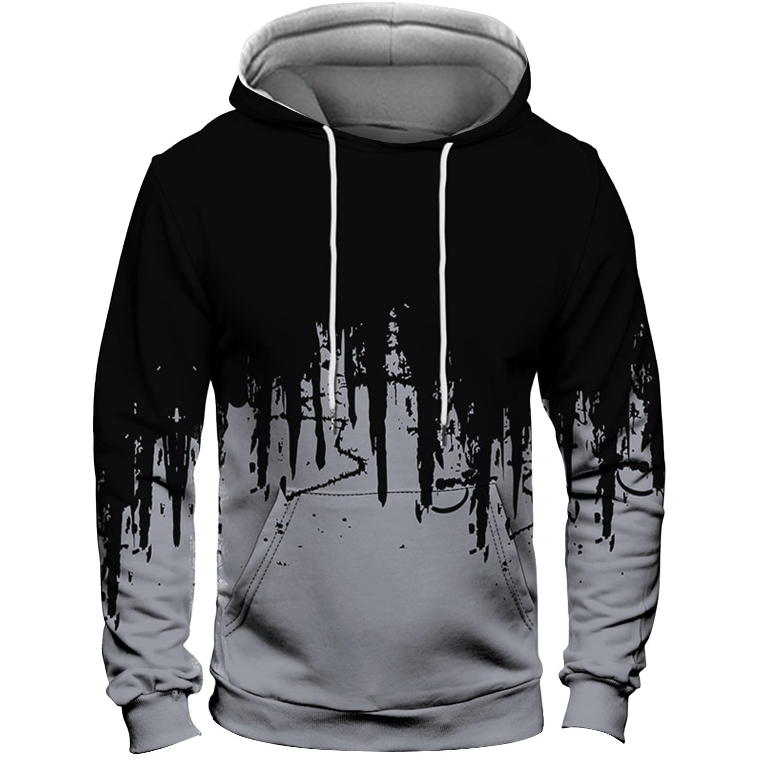 Ymosrh Men's Hoodies, Unisex 3D Printed Novelty Pullover Hooded Sweatshirt Sudaderas Hombre Cool Hoodies Mens Sweatshirt Big And Tall Hoodies For Lightweight Pullover Sweatshirts (L, Gray)