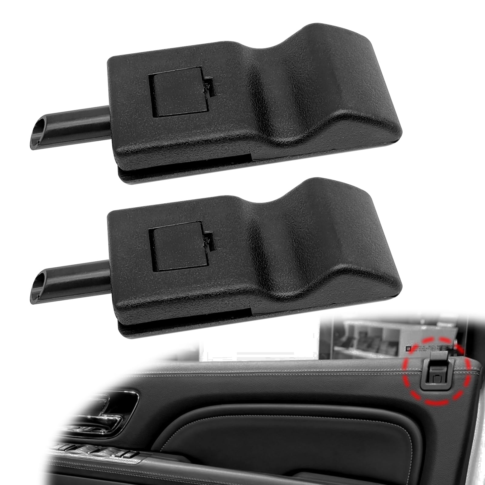 2Pcs Door Lock Knob, Interior Front Or Rear Door Lock Knob Buckle Window Locker Compatible with 2007-2014 Chevy Avalanche Silverado Suburban Tahoe GMC Sierra Yukon Cadillac Escalade Replaces15844616
