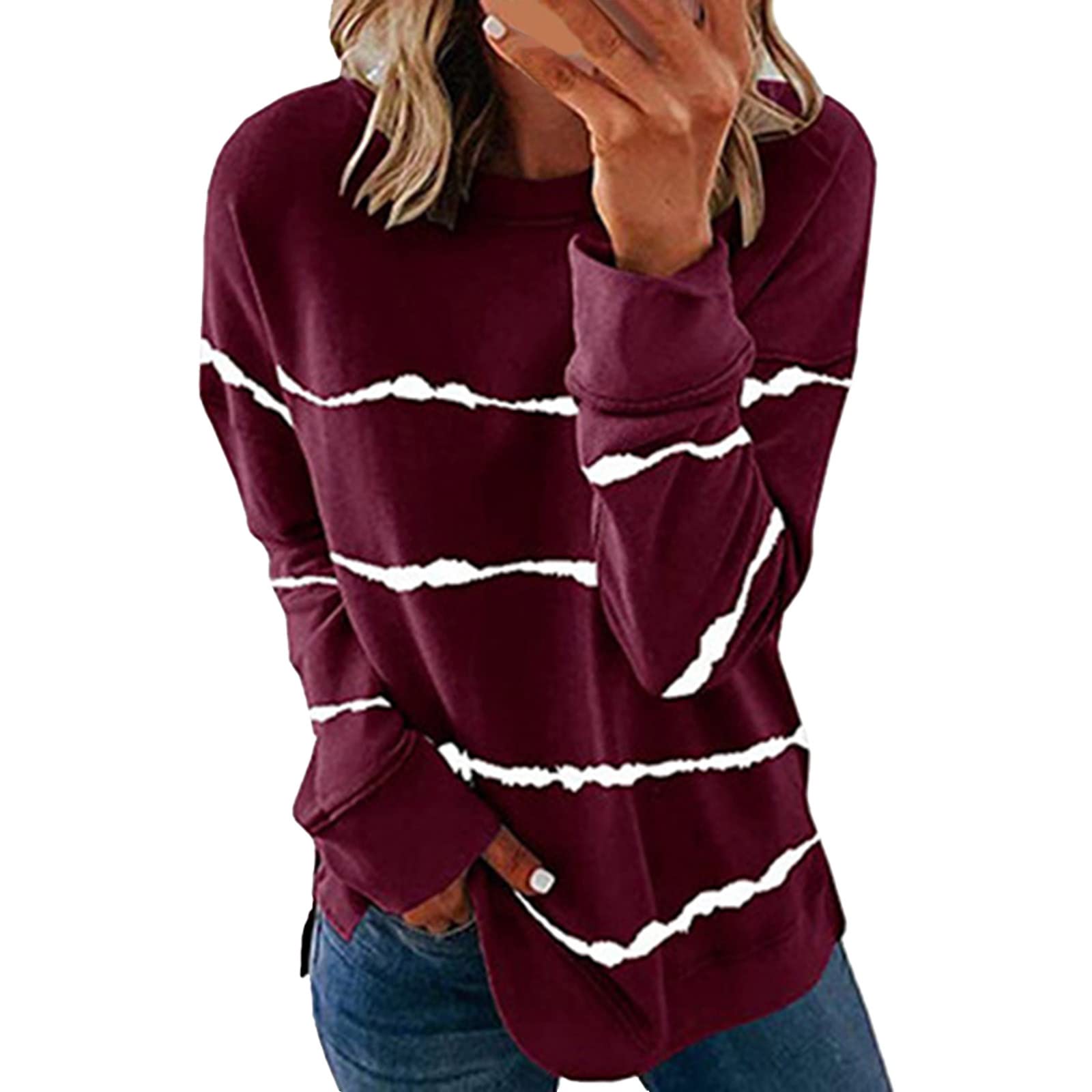 JMMSlmax Women Fall Fashion 2023 Long Sleeve Tunic Tops Sweatshirt Womens Crewneck Sweatshirt Casual Loose Fitting Pullover