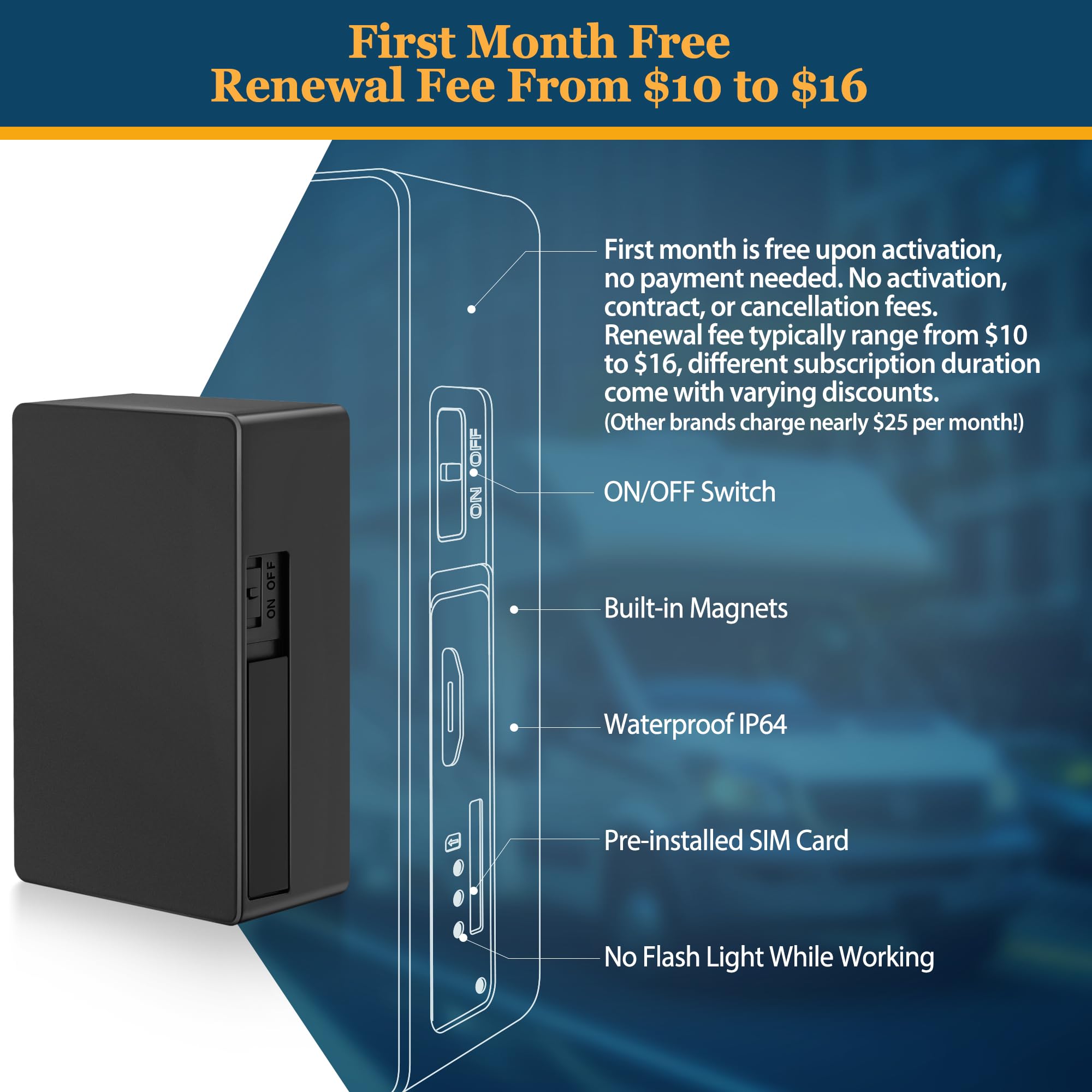 ABLEGRID GPS Tracker for Vehicles Small Real Time Tracking Device for Car 3400mAh 30 Days Battery Magnetic 4G LTE Car Tracker Locator - First Month Free