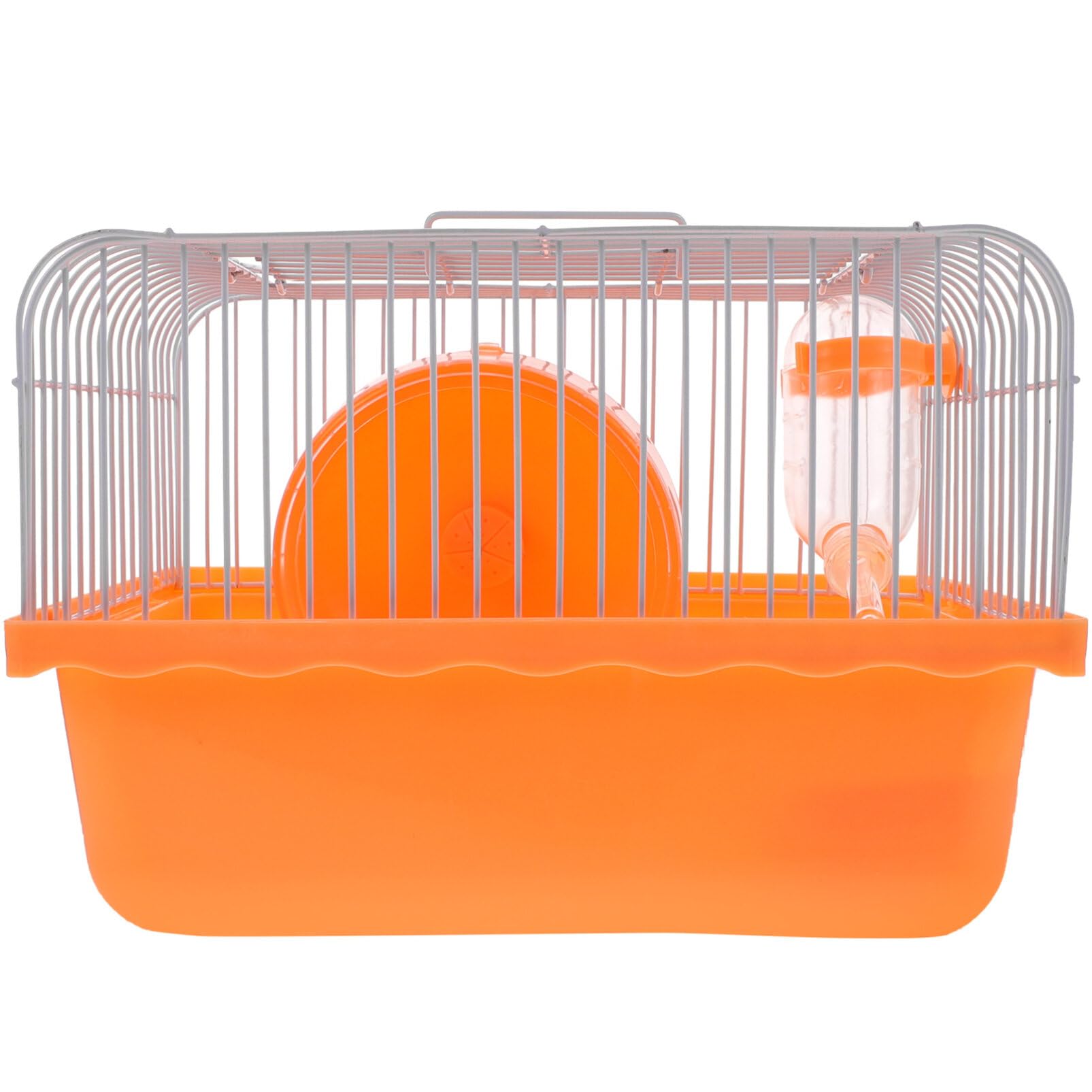 ULTECHNOVO Chinchilla Cage Hamster Carrier Guinea Pig Travel Cage with Wheel and Water Bottle- Small Animal Cage Small Devil Hamster Carry Cage Guinea Pig Toys Hamster Enclosure