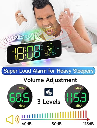 Cadmos Super Loud Vibrating Alarm Clock with Bed Shaker,Large LED Digital Display,Night Light,Ideal for Heavy Sleepers Adults,Hearing Impaired Deaf,Kids,Teens,Living Room,Bedrooms(White)