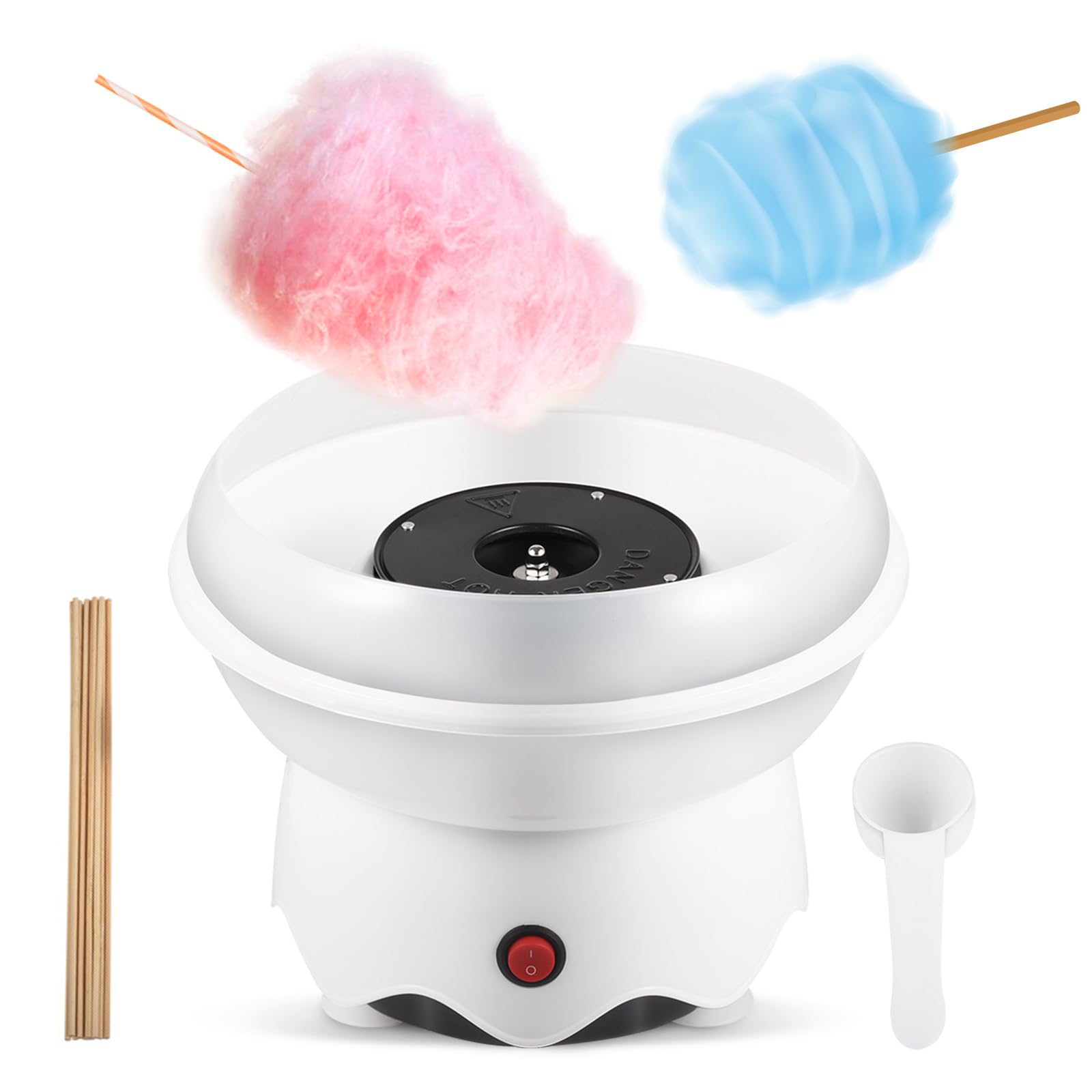 Mini Cotton Candy Machine for Kids, Includes Sugar Scoop, Sticks Cotton Candy Maker for Birthday Party, Gifts, Home Uses