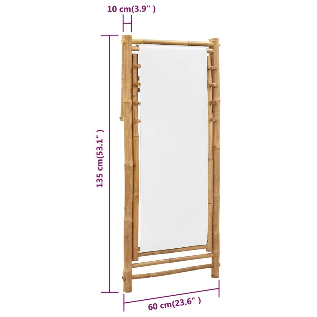 WEHUOSIF Patio Deck Chair Bamboo and Canvas,Patio Funiture,Barbecue Chairs,Balcony Chairs,Lawn Chairs,Garden Chairs,Folding Chair,Camping Chair,Adjustable in 4 Positions,for Deck, Poolside,Camping,