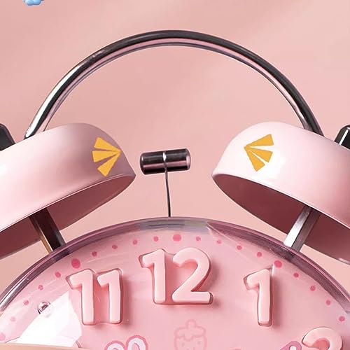 HEGZA Analog Alarm Clock Loud Alarm Clock for Bedrooms, Analog Alarm Clock, Small Alarm Clock, Cute Design for Kids, Battary Operation, 4 inch Kids Alarm Clocks (Color : B)