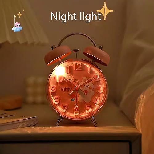 HEGZA Analog Alarm Clock Loud Alarm Clock for Bedrooms, Analog Alarm Clock, Small Alarm Clock, Cute Design for Kids, Battary Operation, 4 inch Kids Alarm Clocks (Color : B)