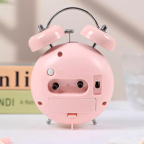 HEGZA Analog Alarm Clock Loud Alarm Clock for Bedrooms, Analog Alarm Clock, Small Alarm Clock, Cute Design for Kids, Battary Operation, 4 inch Kids Alarm Clocks (Color : B)
