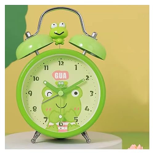 HEGZA Analog Alarm Clock Frog Alarm Clock for Kids, Green Twin Bell Alarm Clock for Bedroom Decoration, Loud Analog Alarm Clock for Toddlers Kids Alarm Clocks (Color : B)