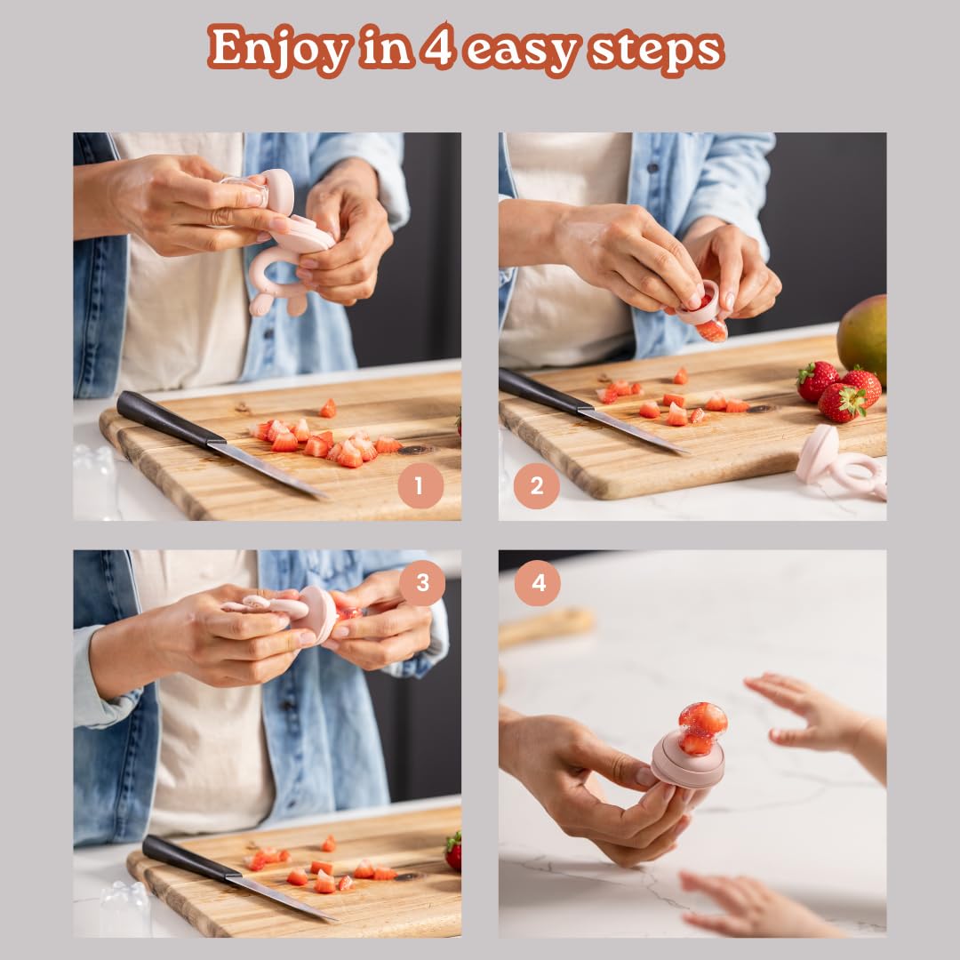 Haakaa Freeze-N-Feed Mini Combo with Silicone Food Feeder & Silicone Mini Nibble Tray|Baby Solid Food Self Feeder|Breastmilk Popsicle Mold Storage & Feeder for Soothing Baby Gums 1 PK
