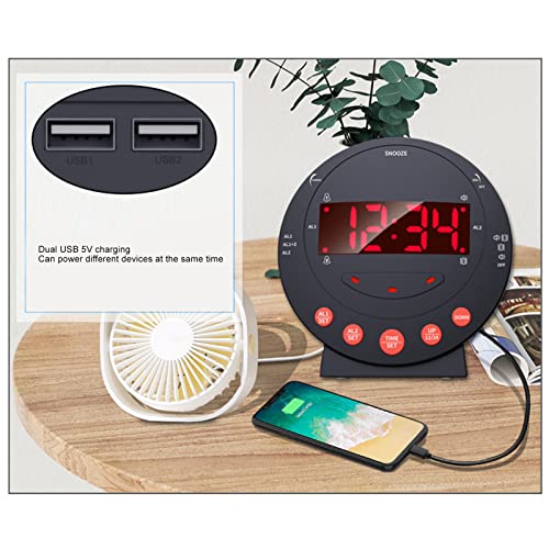 AYNEFY Super Shaker Clock, Alarm Clock 110 Decibels Red Flashing Light Super Shaker Extra Loud Alarm Clock for Student Elder