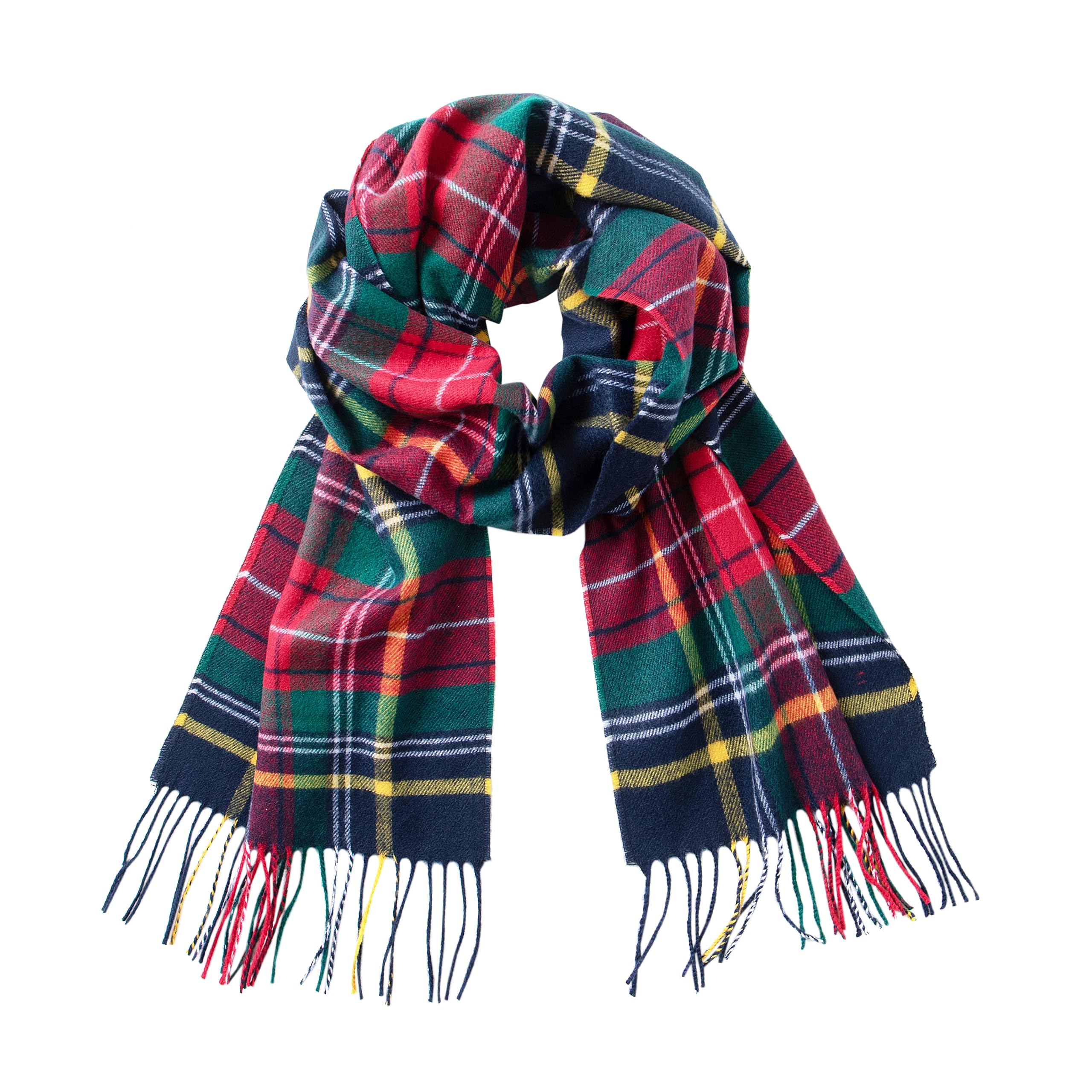 CALVIN & OLIVIA Ultra-Soft Winter Cashmere Feel Scarf Plaid Multi-Color Warm Long Unisex Winter Scarves Perfect Holiday Gift for Women Men Christmas Holiday Plaid