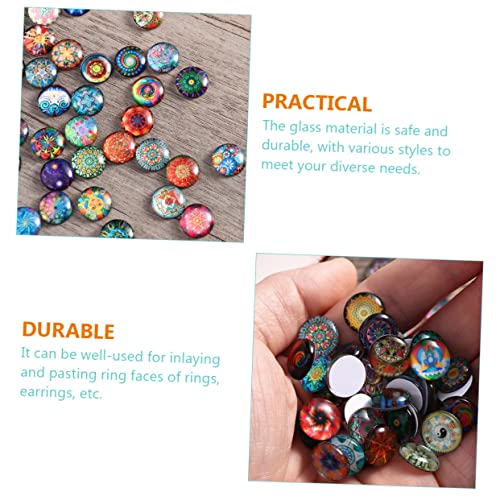 VILLCASE 200 pcs Gem Patch Mosaic Tile Jewelry Making Supplies Magnet Beads Beads DIY Domed Gemstone Patch Ear peircing kit Halloween Jewelry Gems Patch Glass 3D hat for Shoes
