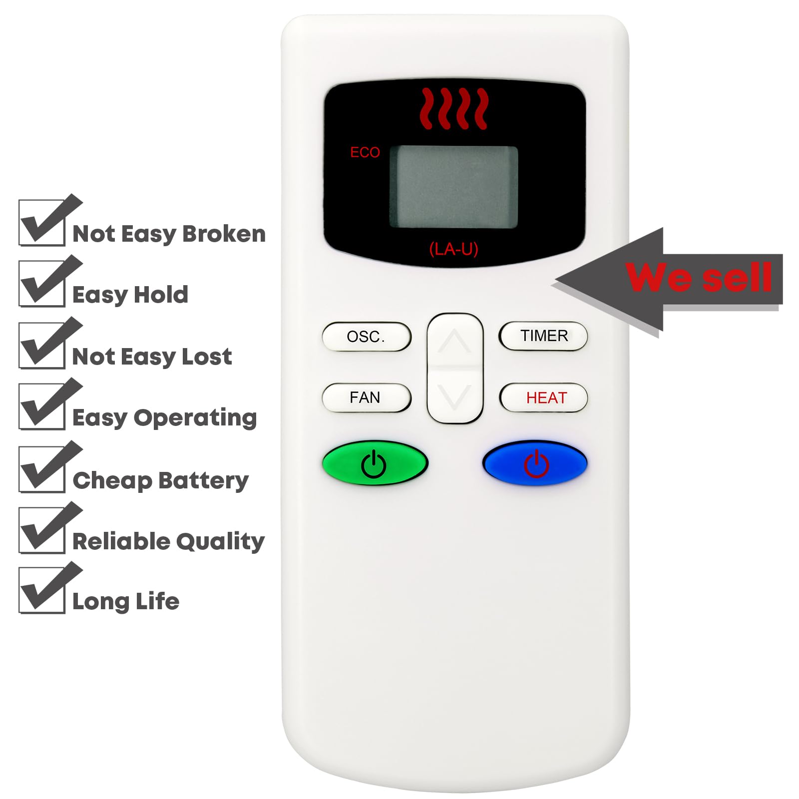 Replacement for Lasko Space Heater Remote Control 2033624A 2033624 FH515 FH610 FH620 FH500 Tower Fan