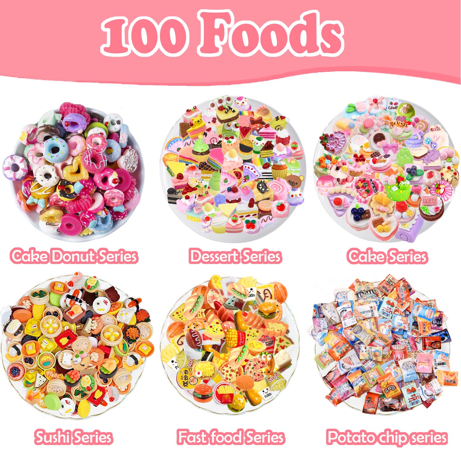150Pcs Miniature Food Drinks Bottles Dollhouse Accessories 1:12 Mini Stuff Things Toy Set Dollhouse Pretend Kitchen Play Game Tiny Baking Hamburger Bread Ice Cream Cake Tableware