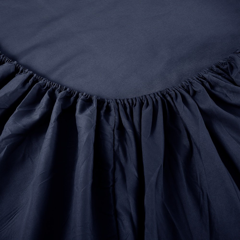 Full Size 6 Piece Bed Sheet Set (Flat Sheet 19" Fitted Sheet 4 Pillowcases) Eco Friendly Wrinkle Free Sheets Machine Washable Hotel Bedding Silky Soft - Navy Blue