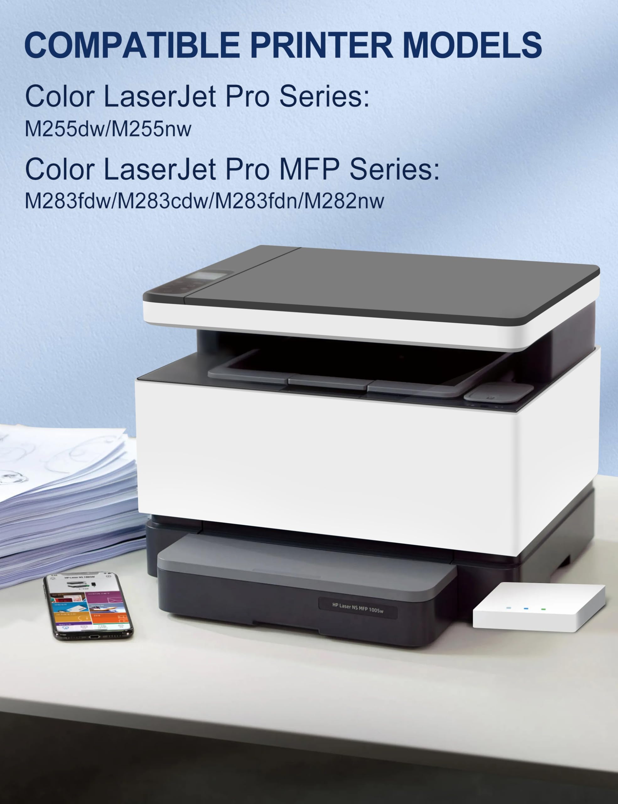 206A MFP M283cdw Toner - Replacement for HP 206A W2110A Compatible for HP Color Laserjet Pro MFP M283fdw M283cdw ,Laserjet Pro M255dw M255nw Printer Ink (Black Cyan Magenta Yellow)