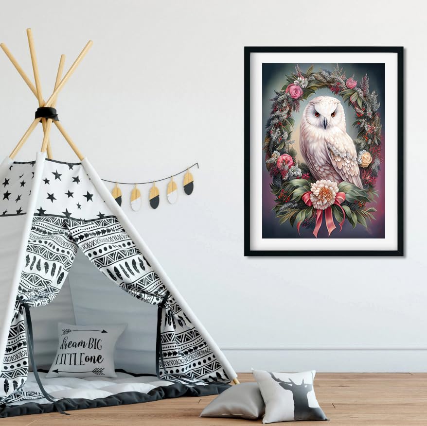 VeGuude Diamond Painting Kits for Adults, Owl 5D Diamond Art Kits, Full Drill DIY Crafts for Adults Home Wall Decor Gift Diamond Dots [11.8x15.7inch]