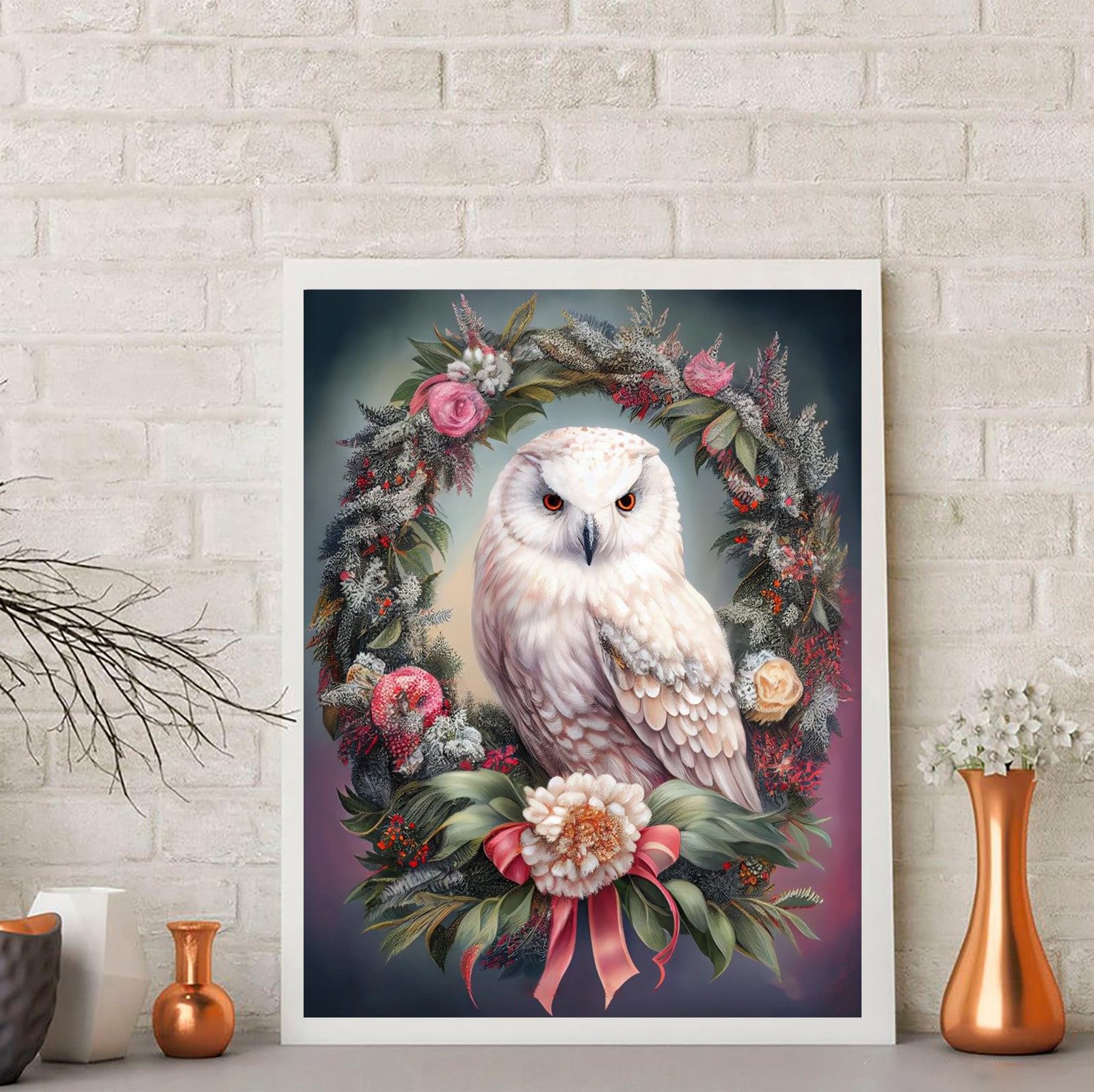 VeGuude Diamond Painting Kits for Adults, Owl 5D Diamond Art Kits, Full Drill DIY Crafts for Adults Home Wall Decor Gift Diamond Dots [11.8x15.7inch]