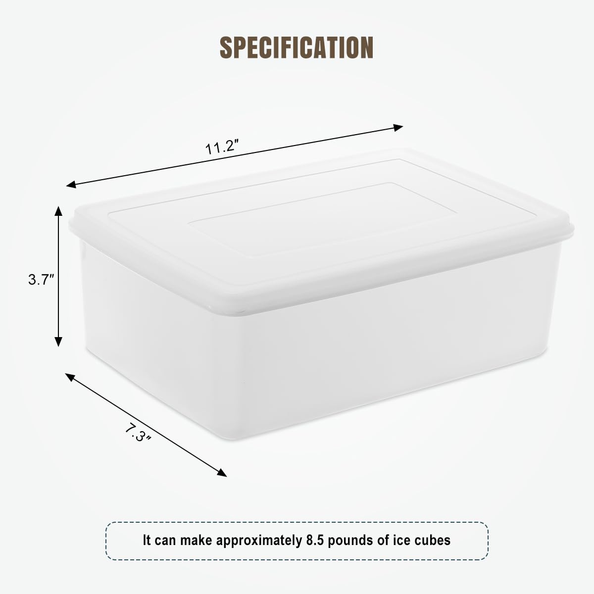 Lenink Large Ice Cube Mold for Ice Bath, 8.5lbs Plastic Big Ice Cube Block Mold Reusable Ice Maker