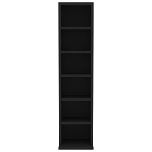 ULUYYUC CD Cabinet,Display shelves Storage cabinet Storage tower Suitable for living room,study,living room,kitchen,entryway,bathroom Black 8.3"x7.9"x34.6" Engineered Wood