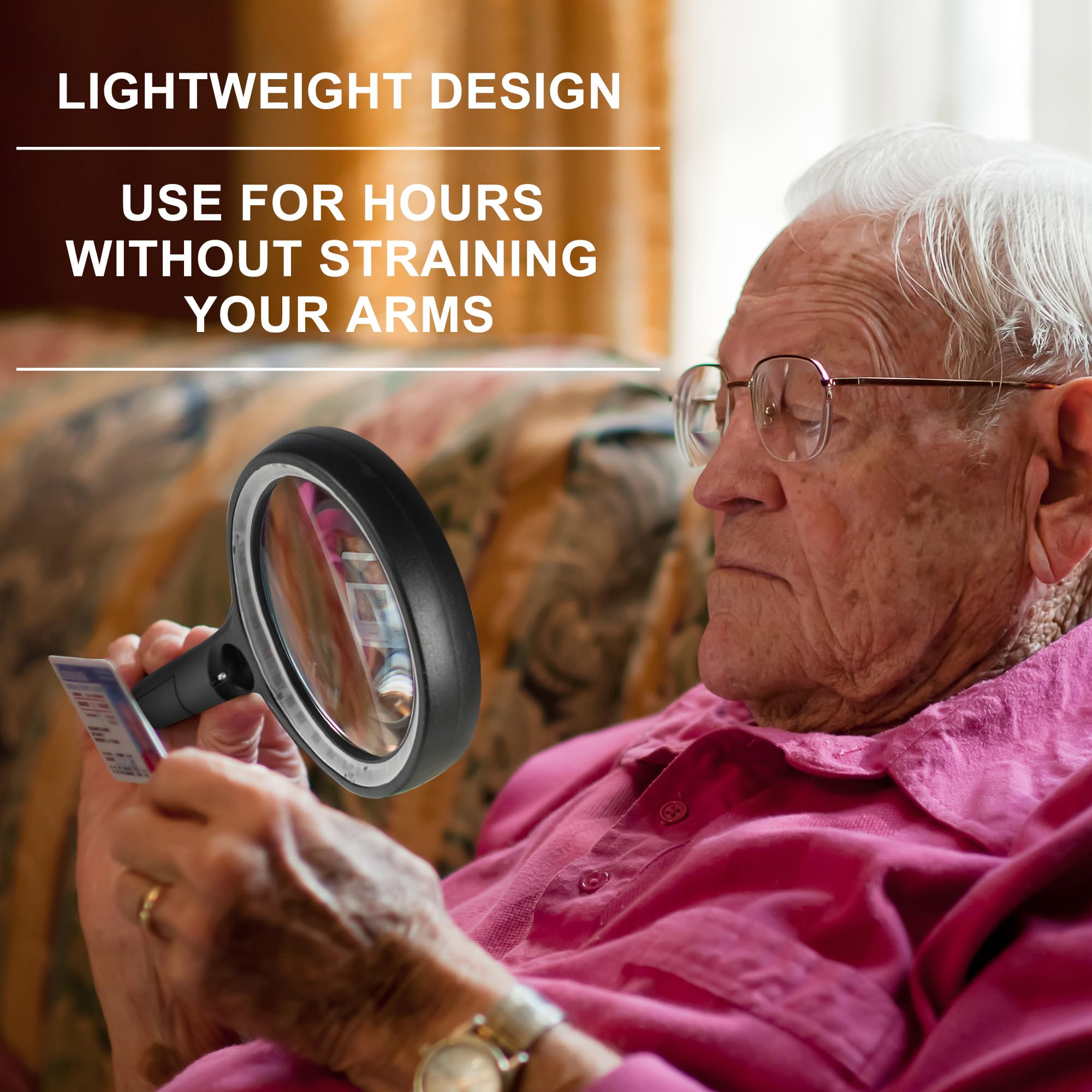 Magnifying Glass with 30 LED Lights, 10X 20X 45X Handheld Illuminated Lighted Magnifier with 1UV Light for Seniors Reading, Inspection, Coins, Jewelry, Exploring Light Magnifying Glass