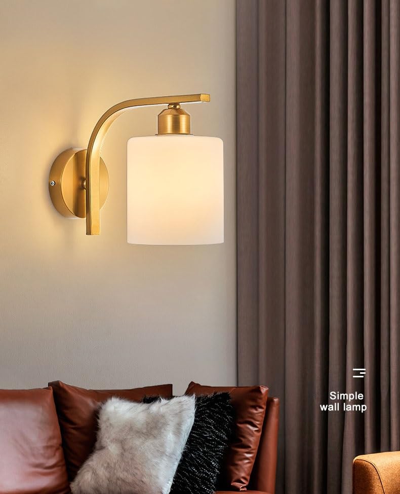 KEFA Modern Battery Operated Wall Sconce Set of 2, Gold Sconces Wall Lighting with Remote Control,Dimmable Cordless Wall Lamp Non Hardwired Bedside Lamp Wall Mounted Cordless for Fireplace, Mirror