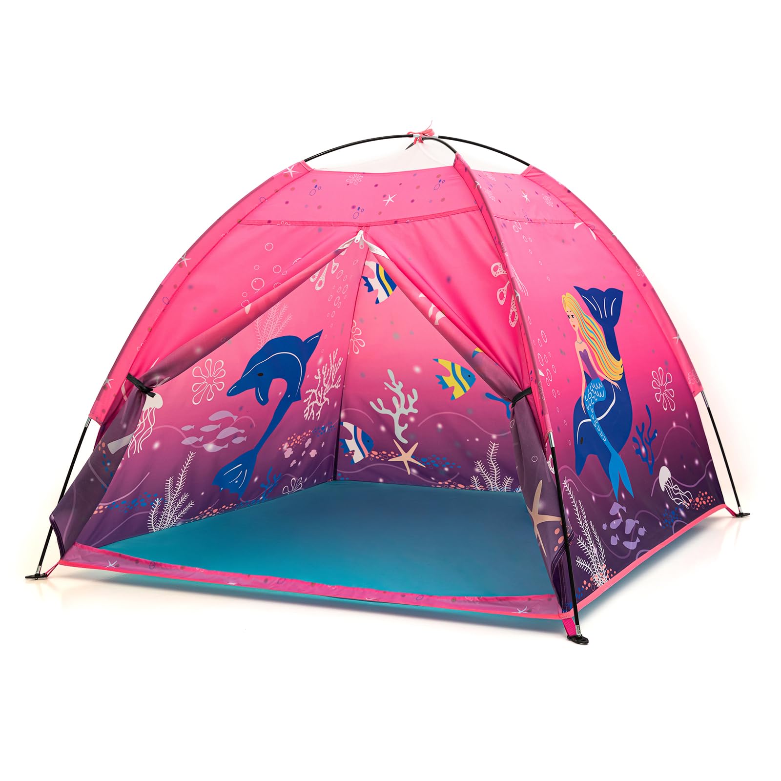 Kids Play Mermaid Tent for Kids, Play Tentes Foldable Pop Up Indoor Outdoor Party Playhouse Tents Toy for Boys Girls-47 * 47 * 41 (Pink)