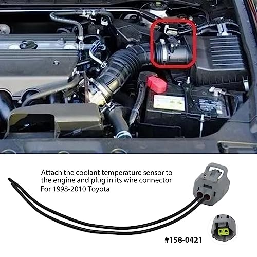 158-0421 Coolant Water Temperature Temp Sensor Connector Pigtail Fit for 2016 Toyota Tacoma SR5 Extended Cab Pickup 4-Door 2.7L