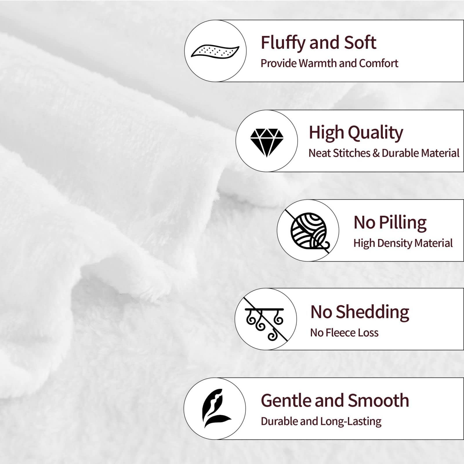 Ultra-Soft Warm Cozy Fleece Throw Blanket, Smooth Fuzzy Flannel Plush Blankets for Bed Sofa Home Decor Gift 50"x40"