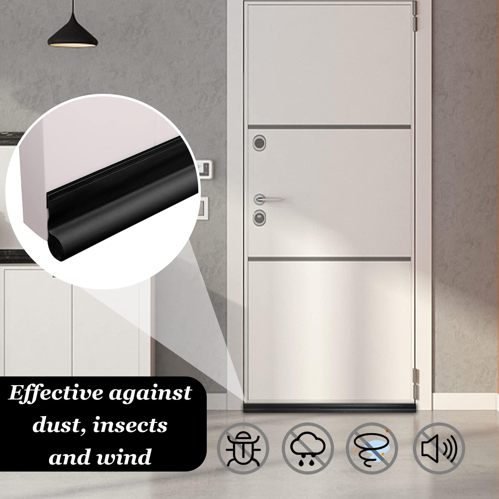 AOKON Under Door Draft Stopper 36 Inch Weather Stripping Door Seal - Seal Gap, Reduce Noise, Cold Air, Dust, Smoke, Wind/Breeze - Easy Installation - Good for Sensitive Skin