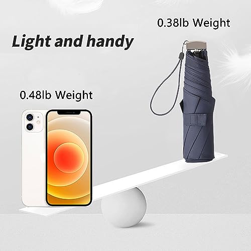NINJAFOX Travel Umbrella Mini Umbrellas stainless steel frame rust proof,Small,Lightweight,Compact but Strong for Sun&Rain for Woman, Kids,Men Suit for Pocket (Non-Automatic)