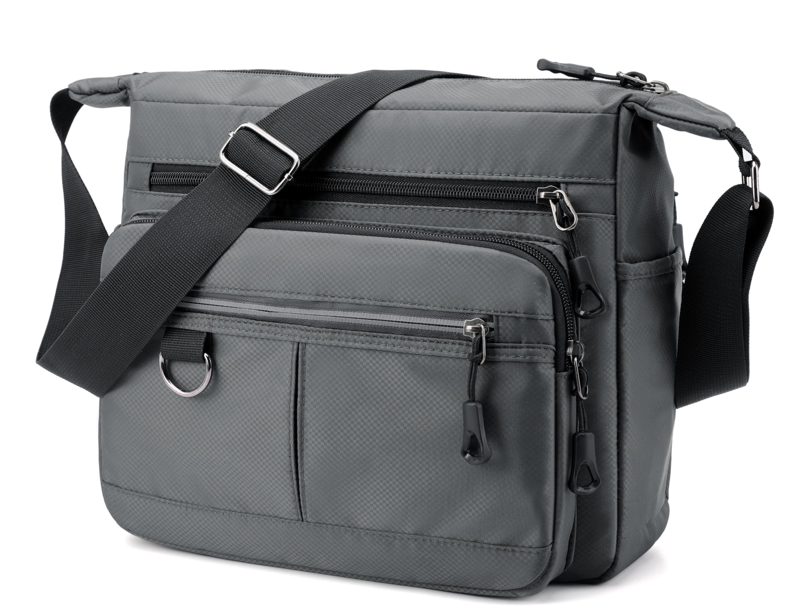 Pealwel Canvas Messenger Bag - Vintage Crossbody Shoulder Bag Outdoor Travel Bag (Grey)