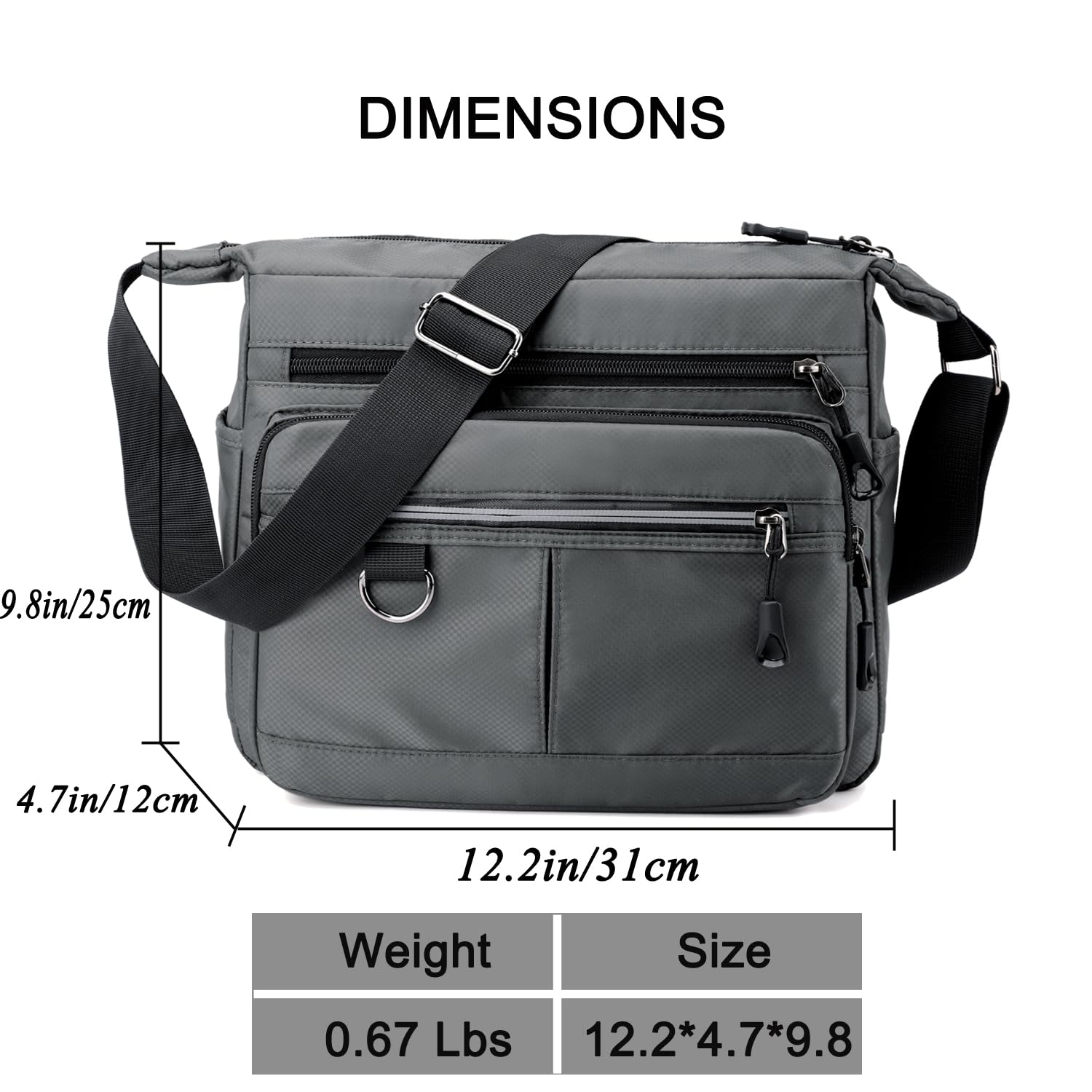 Pealwel Canvas Messenger Bag - Vintage Crossbody Shoulder Bag Outdoor Travel Bag (Grey)