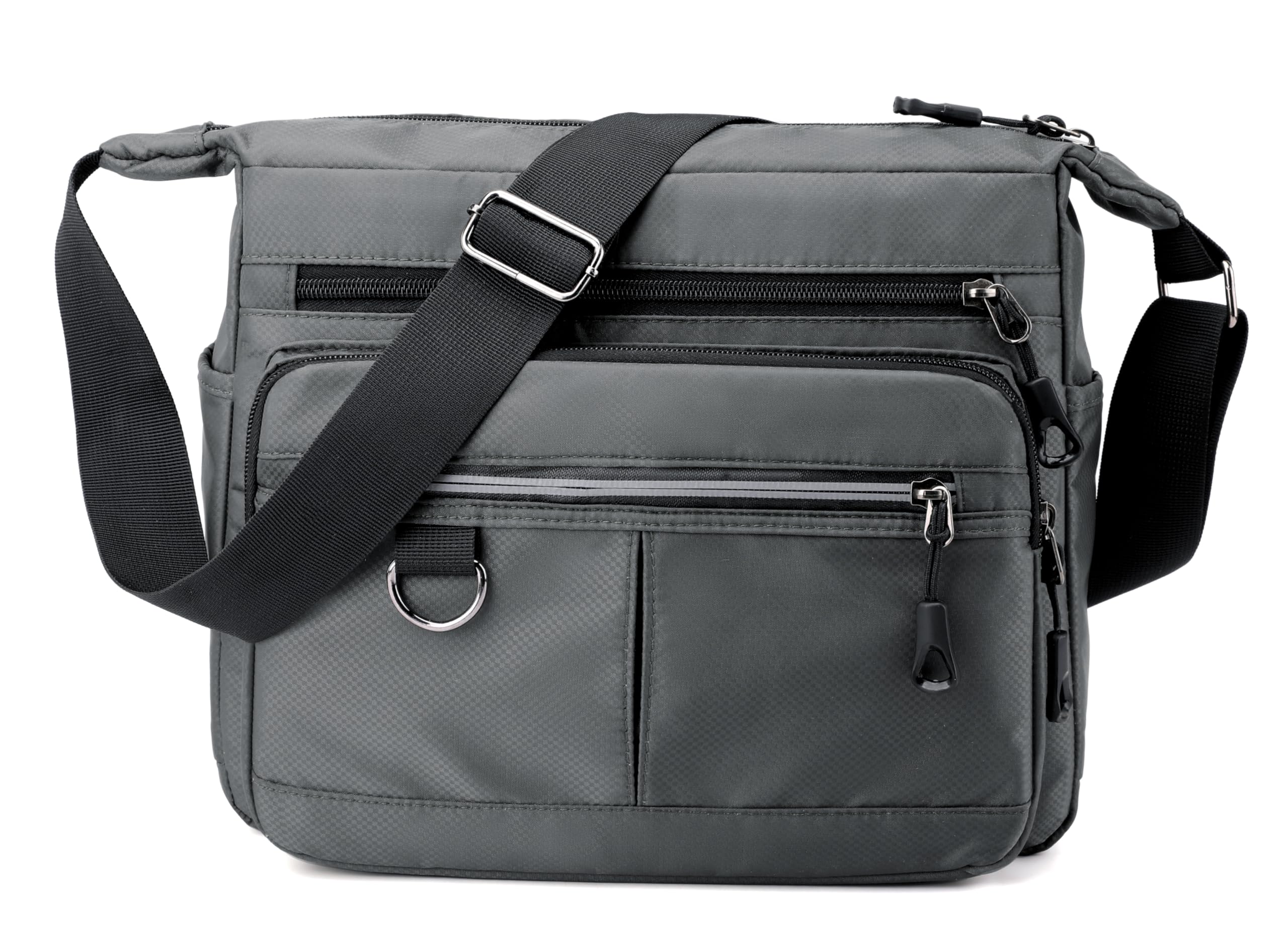 Pealwel Canvas Messenger Bag - Vintage Crossbody Shoulder Bag Outdoor Travel Bag (Grey)
